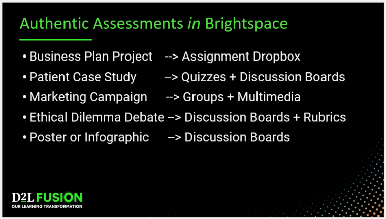 Asynchronous Authentic Assessment in Brightspace – Beyond another Paper