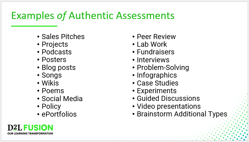 Asynchronous Authentic Assessment in Brightspace – Beyond another Paper